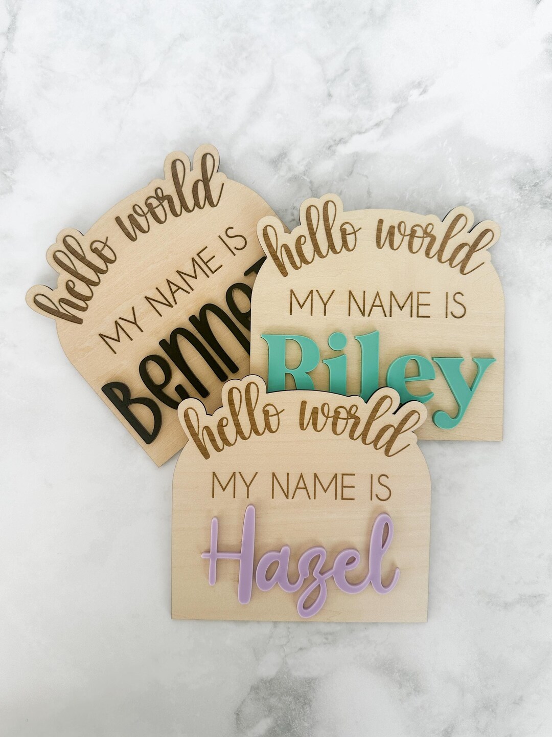 Baby Birth Announcement Sign | Wood Engraved Sign for Name Reveal ...