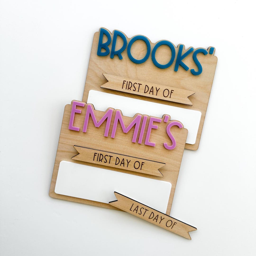 First and Last Day of School Sign | Wood Reusable Erasable Sign ...