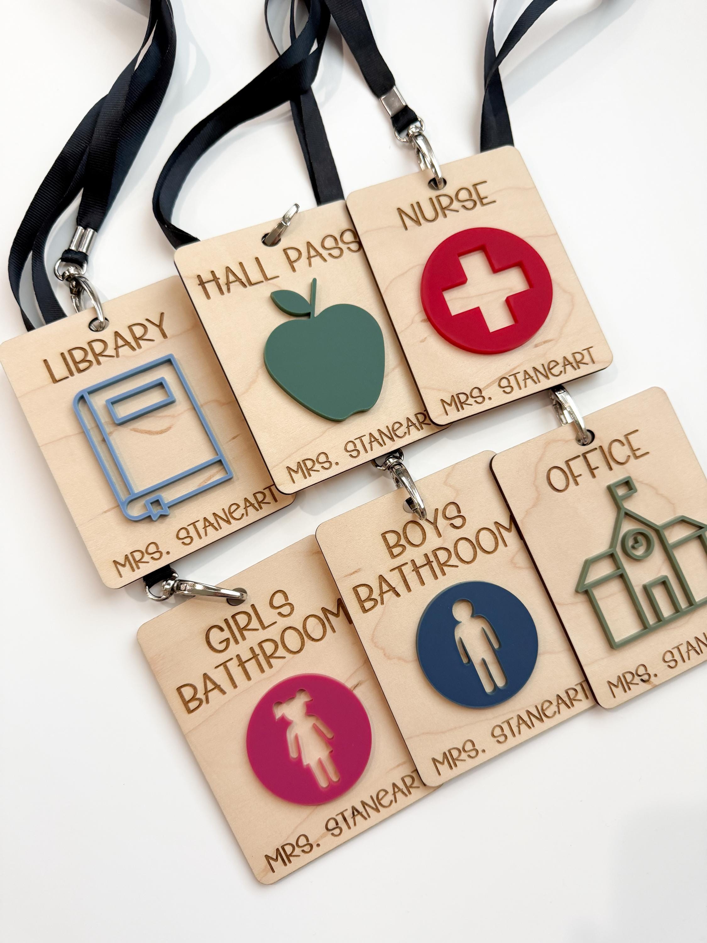 Personalized Teacher Hall Passes - Nurse Office Lockers Bathroom ...
