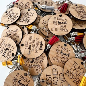 Teacher Keychains | Teacher Appreciation Gift | Engraved Wooden ...