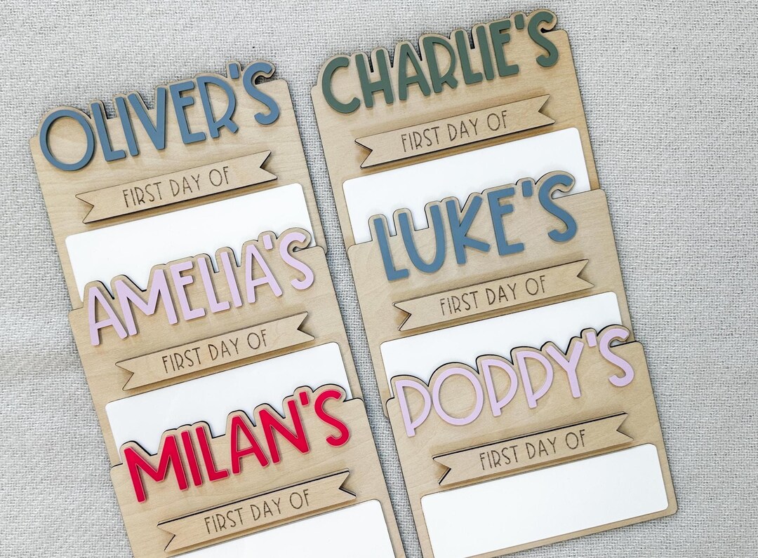 First and Last Day of School Sign Wood Reusable Erasable Sign ...