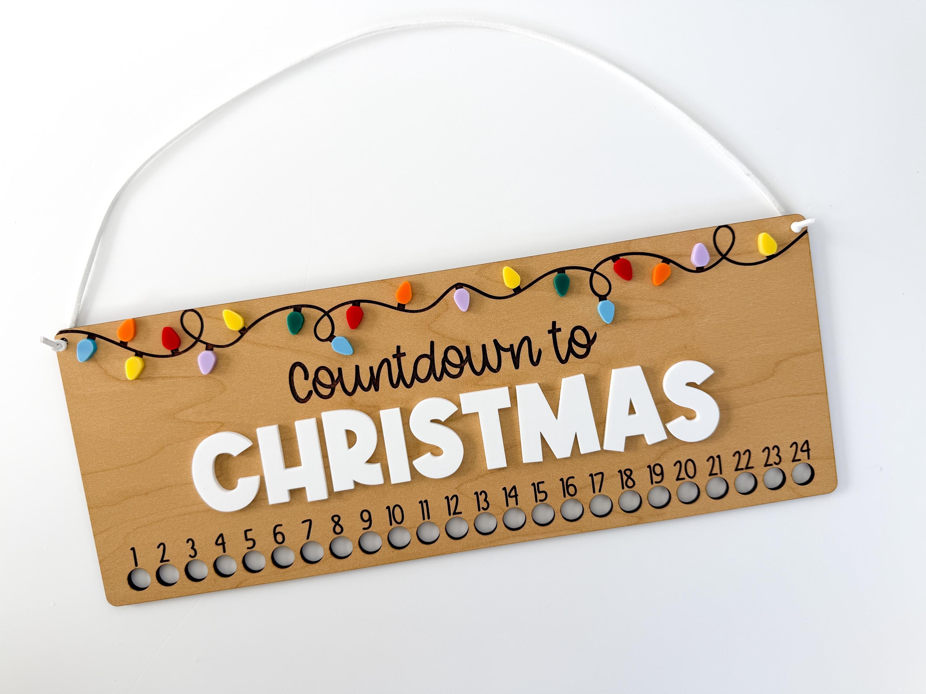 Countdown to Christmas Candy Cane Advent Calendar | Wooden Christmas ...