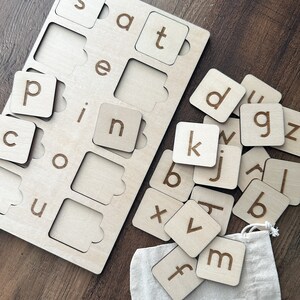 Wood Word Building Board | CVC Spelling Board | Wooden Letter Tiles ...