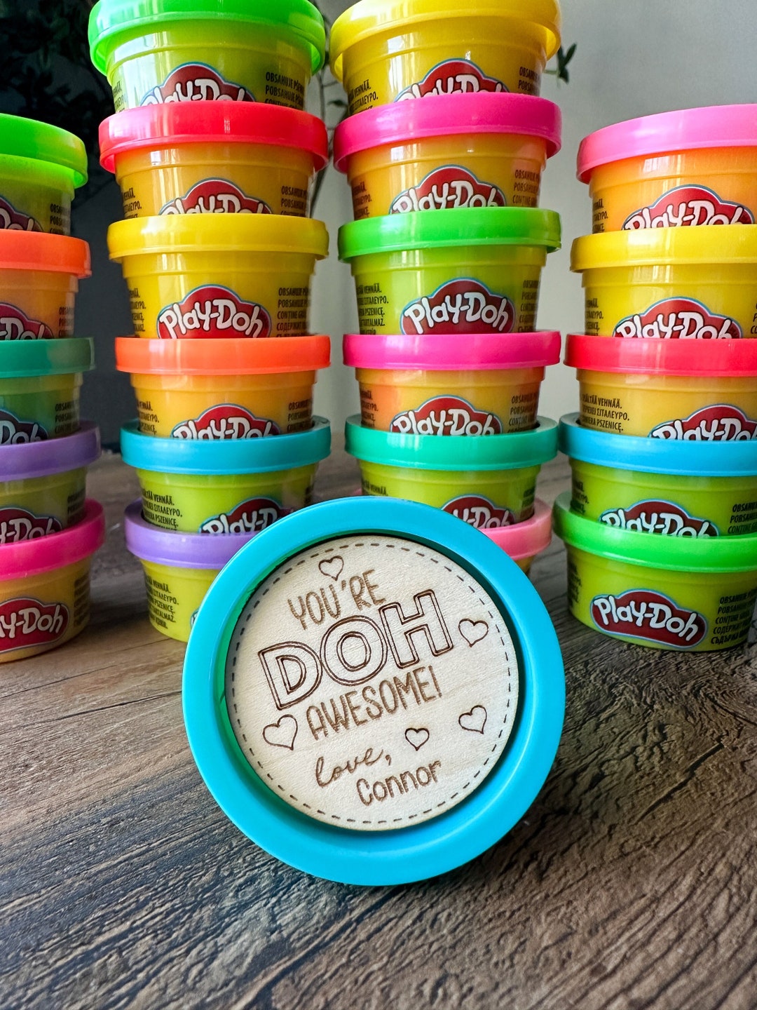 Class Set of Play-doh Valentine Favors Personalized Kids Valentines ...