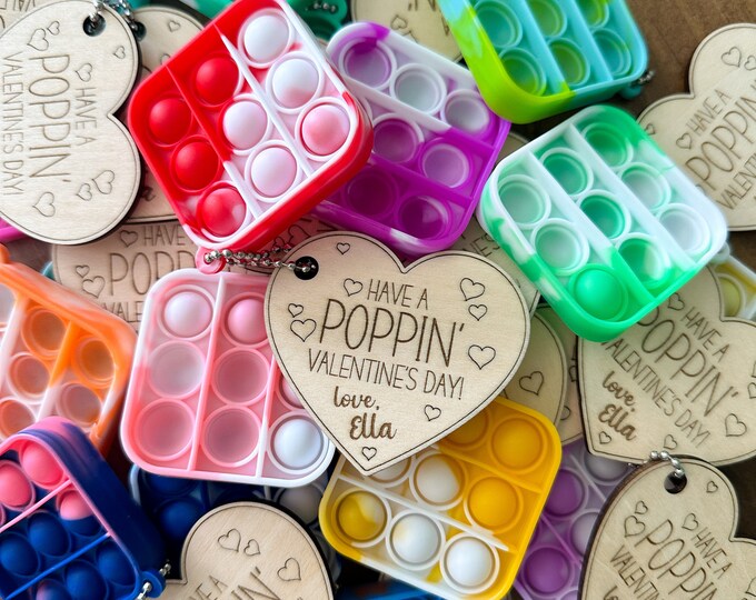 Class Set of Valentine Pop It Favors Personalized Kids Valentines Pop ...