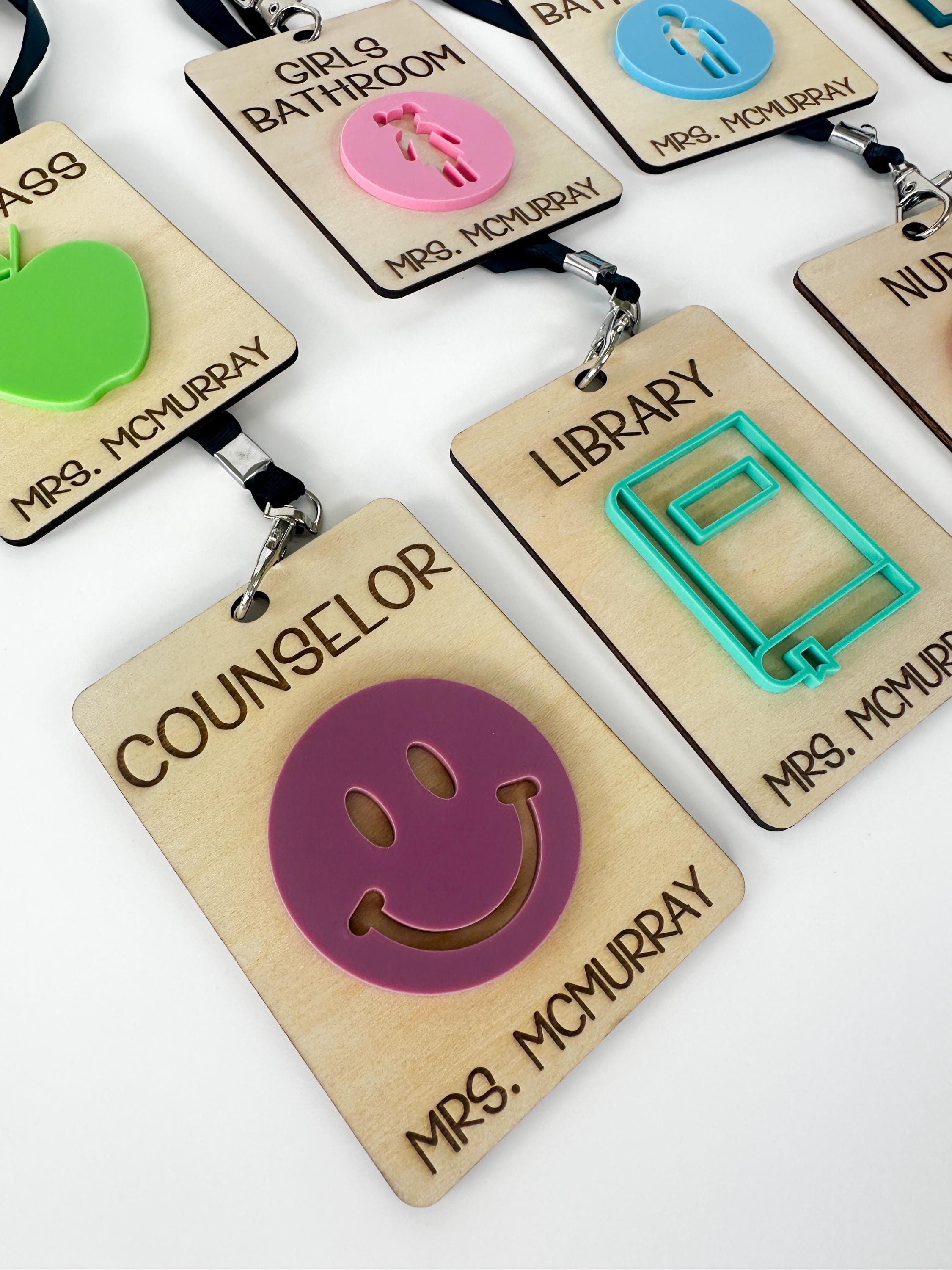 Personalized Teacher Hall Passes - Nurse Office Lockers Bathroom ...