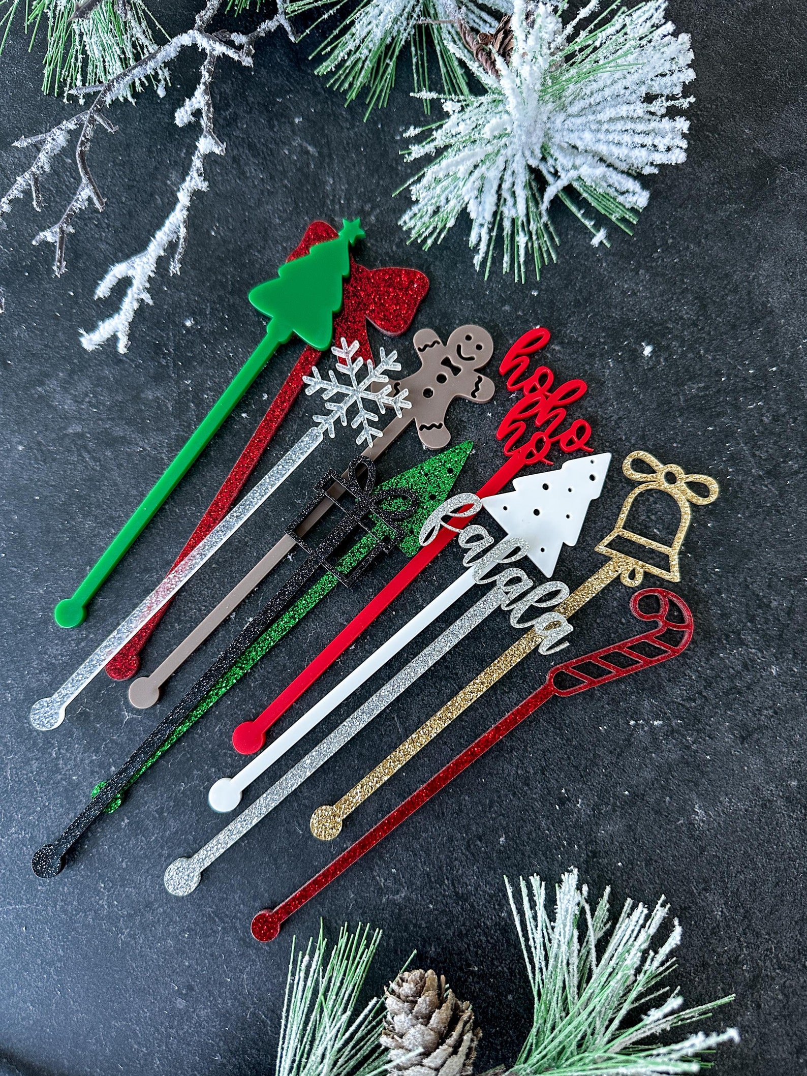 Christmas Cocktail Swizzle Stick | Christmas Drink Stirrer | Signature ...