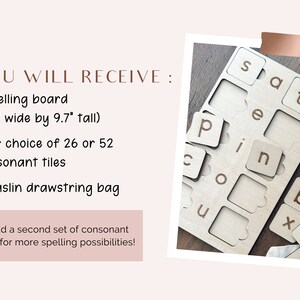 Wood Word Building Board | CVC Spelling Board | Wooden Letter Tiles ...