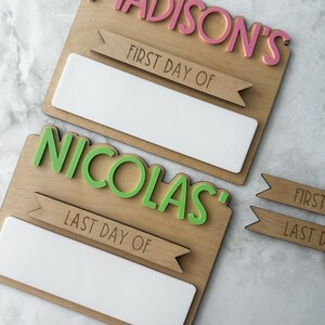 First and Last Day of School Sign | Wood Reusable Erasable Sign ...