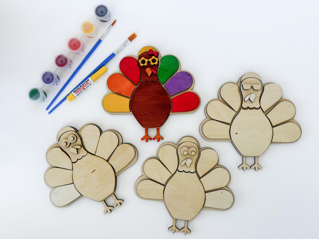 Thanksgiving Paint Kit | Kids Thanksgiving Craft | DIY Wooden Paint Kit ...