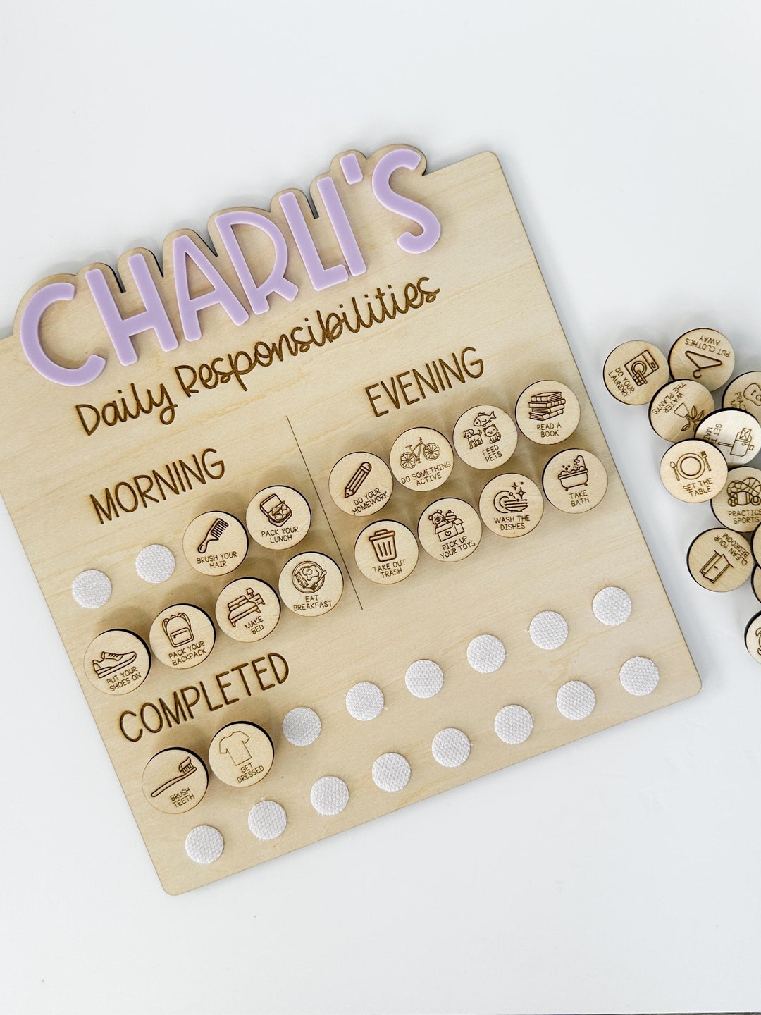 Personalized Kids Chore Chart - Custom Responsibility Chart for Daily ...