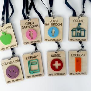 Personalized Teacher Hall Passes - Nurse Office Lockers Bathroom ...