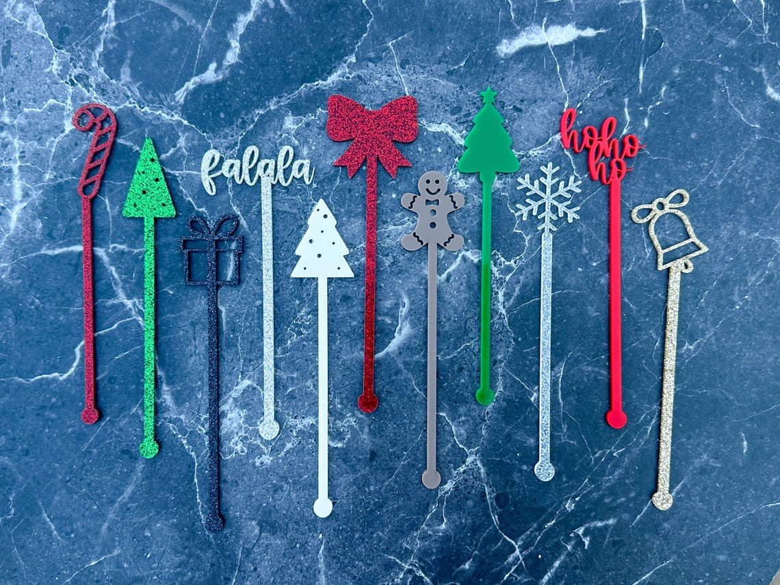 Christmas Cocktail Swizzle Stick | Christmas Drink Stirrer | Signature ...