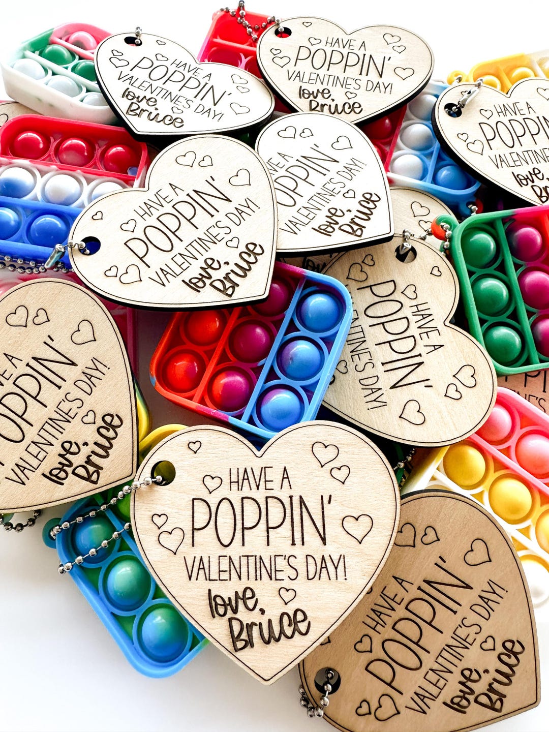 Class Set of Valentine Pop It Favors | Personalized Kids Valentines ...