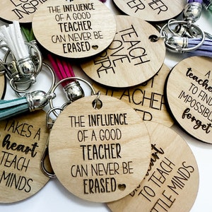 Teacher Keychains | Teacher Appreciation Gift | Engraved Wooden ...