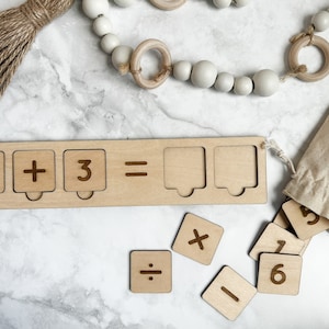 Wood Math Board | Hands-on Math Practice | Wooden Number Tiles | Learn ...