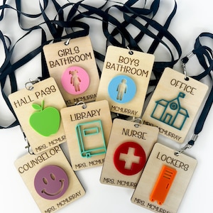 Personalized Teacher Hall Passes - Nurse Office Lockers Bathroom ...