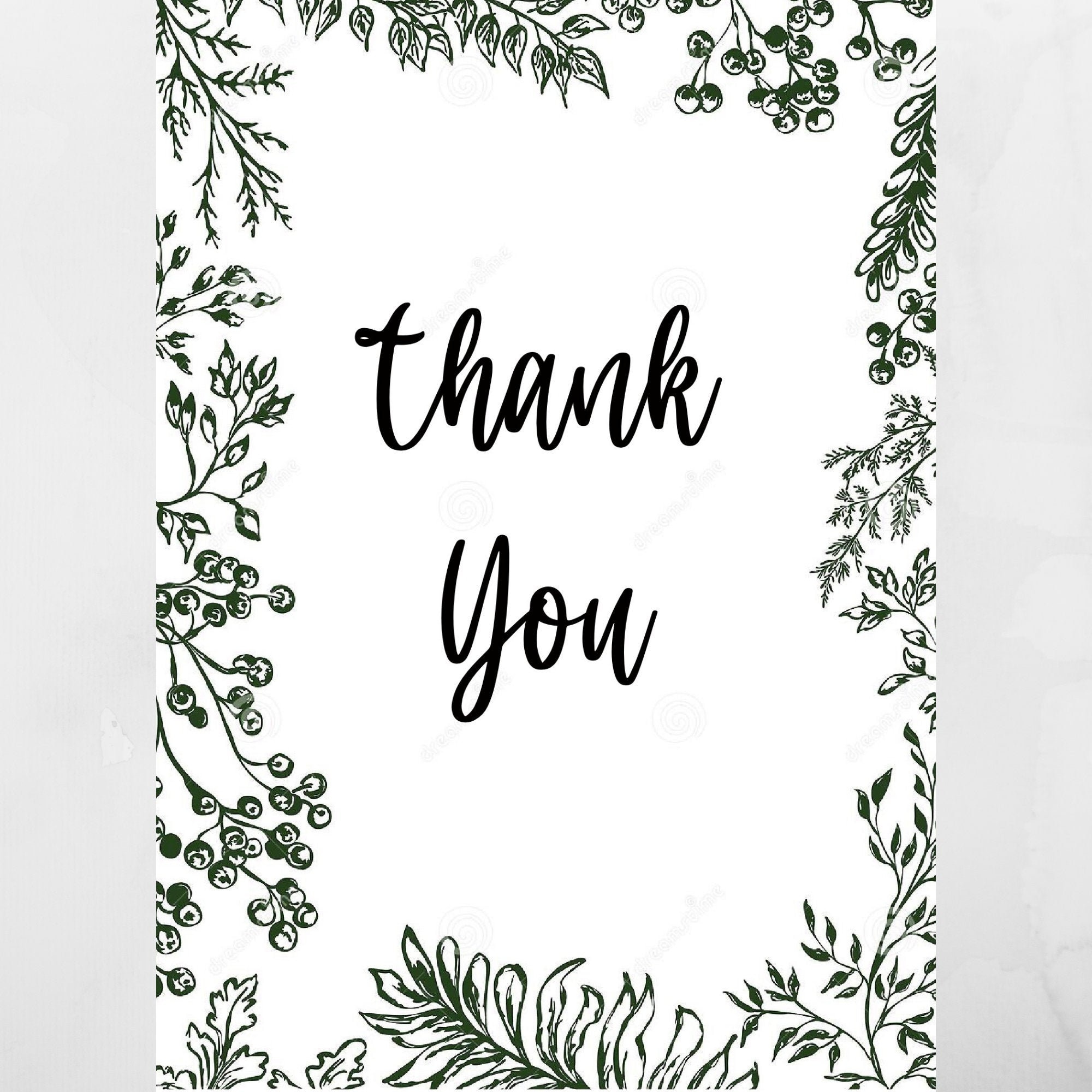 Printable Thank You Card - Etsy