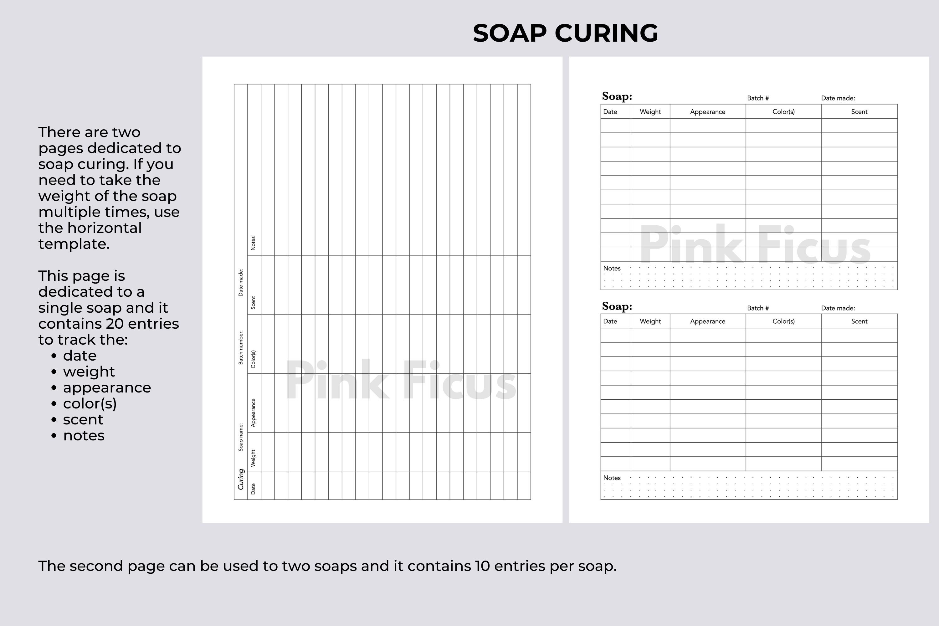 Printable Soap Recipe Tracker for Hobbyists and Soapmaking ...