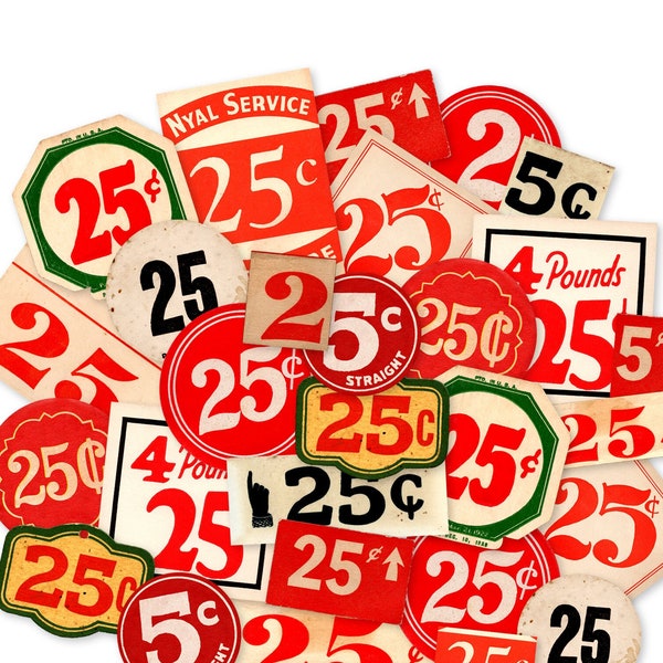 Vintage Grocery Tags Assortment - Etsy