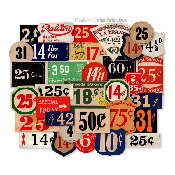 Antique Price Tags - Etsy