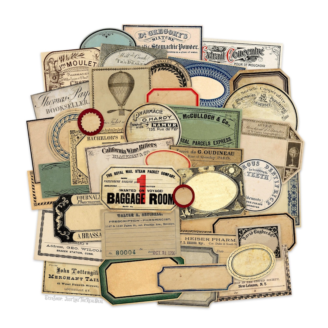 Antique Advertising Blank Labels, Apothecary Frame Labels, Vintage Aged ...