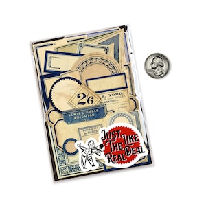 Antique Apothecary Blank Labels, French Blue Frame Aged Blank Labels ...