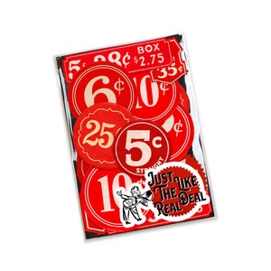 Vintage Red Price Tags Label Seals Paper Die Cuts 20 Piece High-quality ...