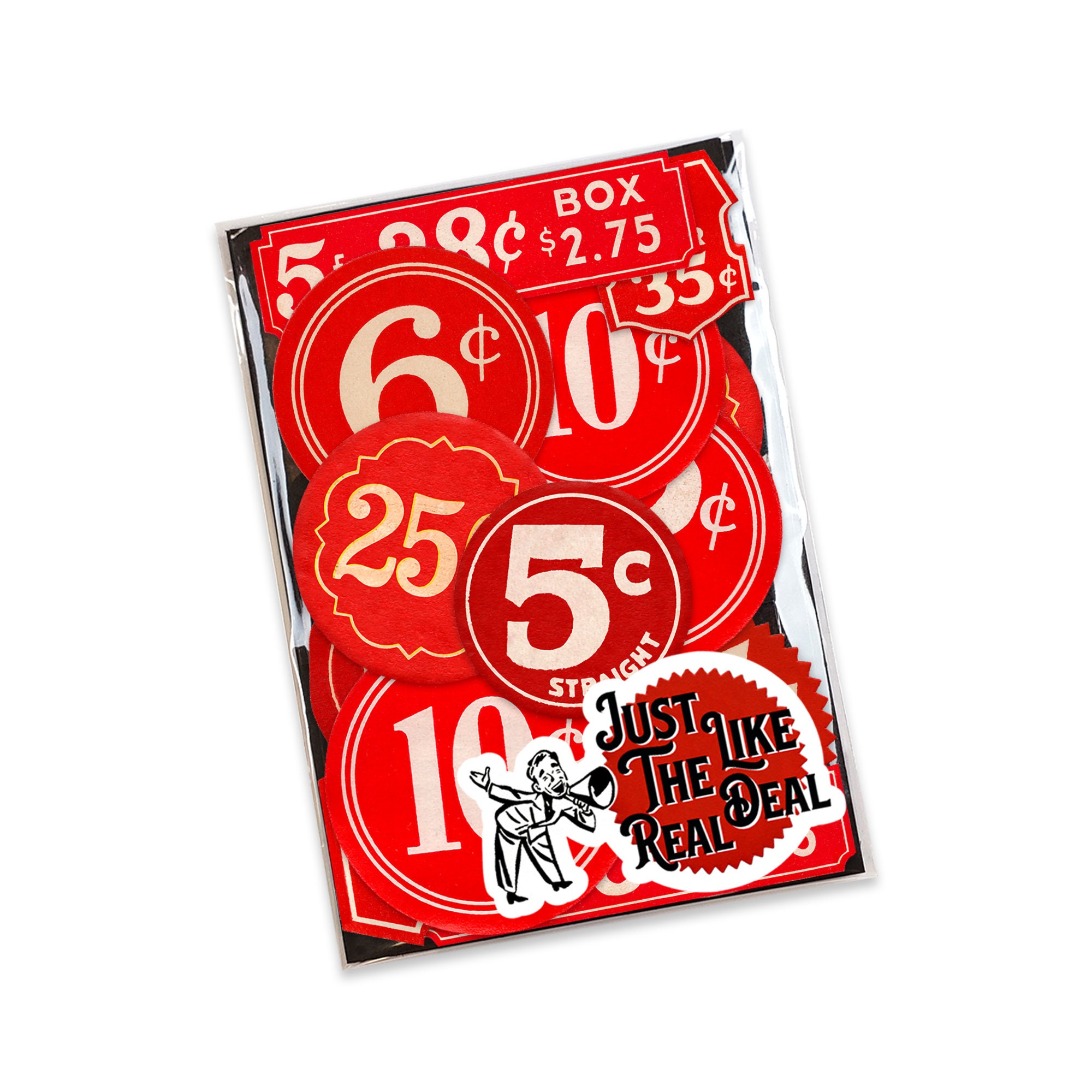 Vintage Red Price Tags Label Seals Paper Die Cuts 20 Piece High-quality ...