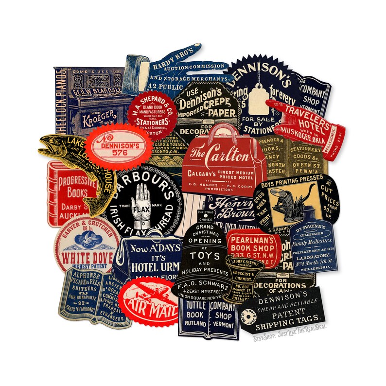 Vintage Advertising Label Seals Assortment 25 Piece - Etsy