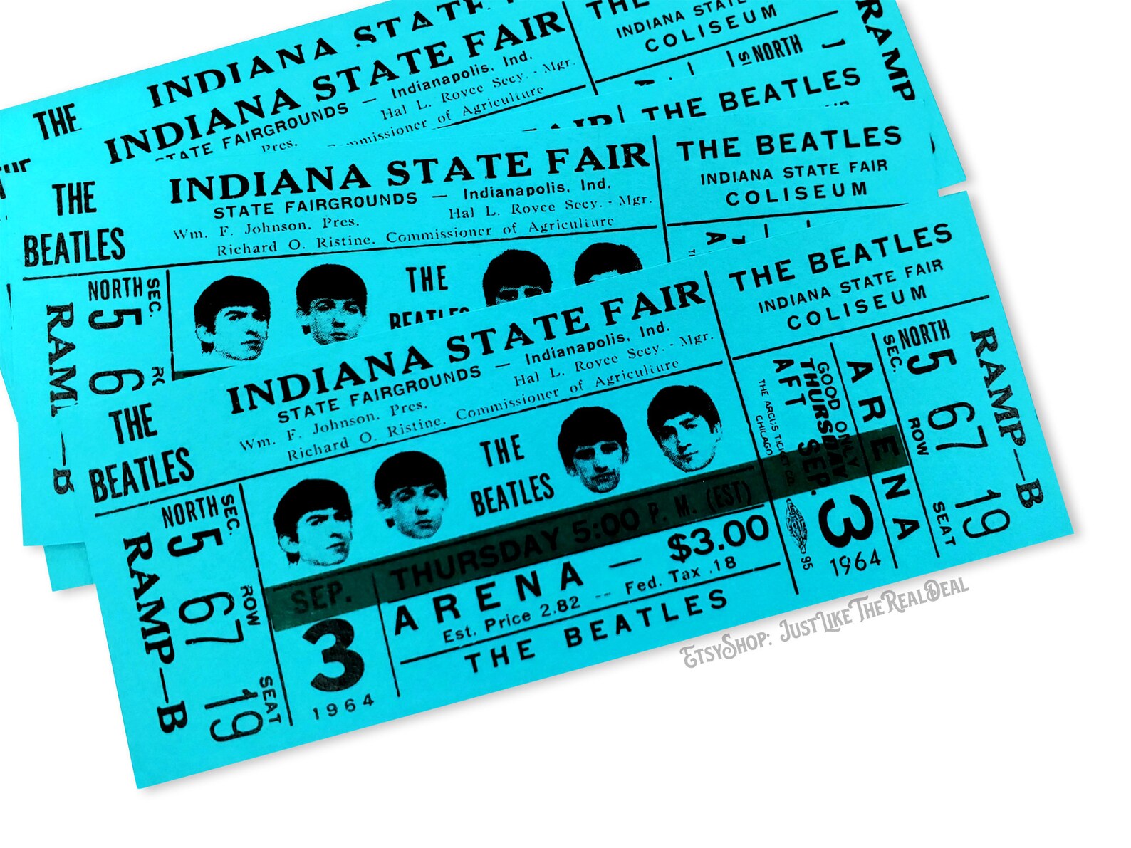 The Beatles Indiana State Fair 1964 Concert Ticket - Etsy