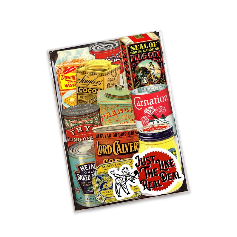 Vintage Products Cans & Boxes Groceries Packaging Die Cuts, Retro Paper ...