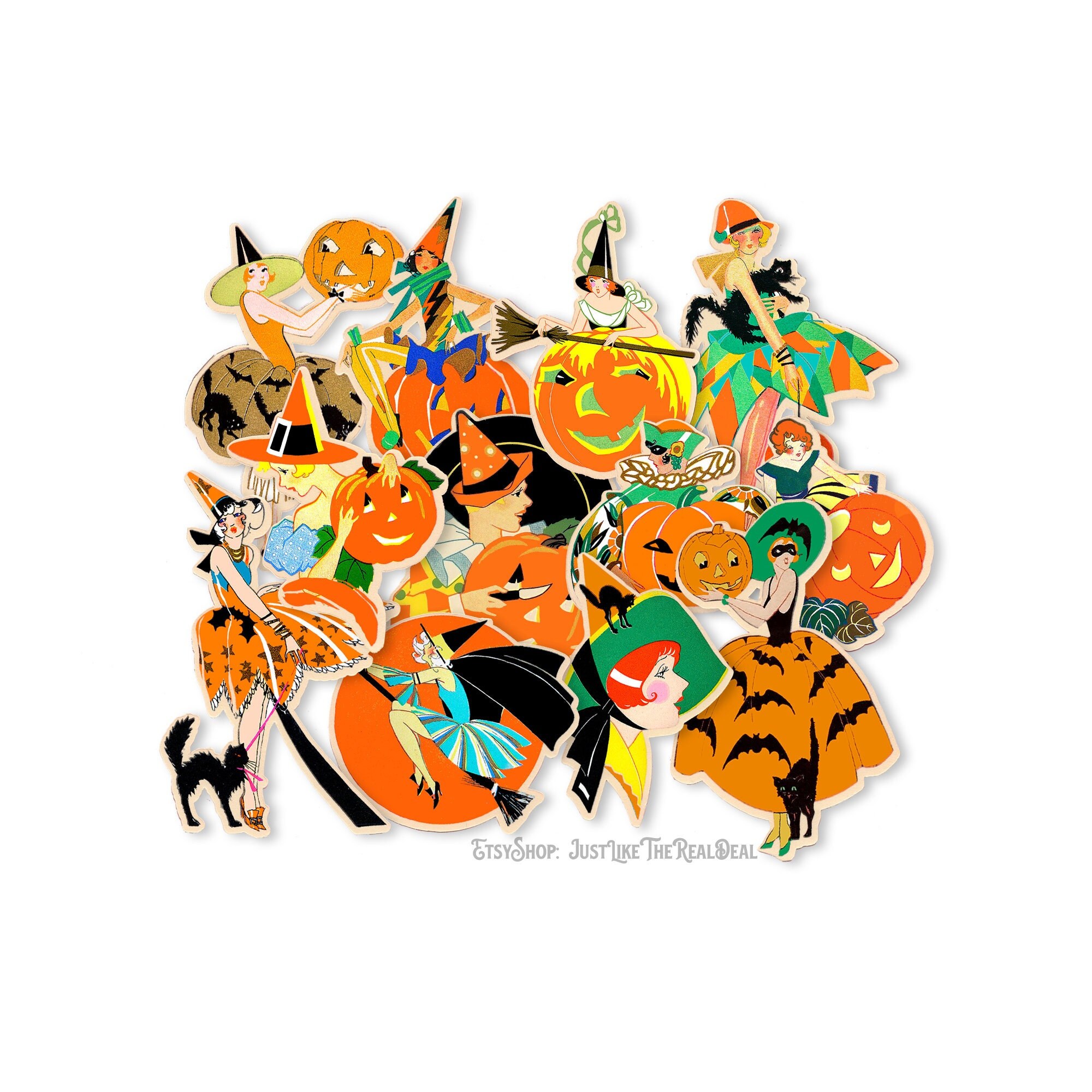 Vintage Halloween 12 Piece Flappers Die Cuts High-quality - Etsy