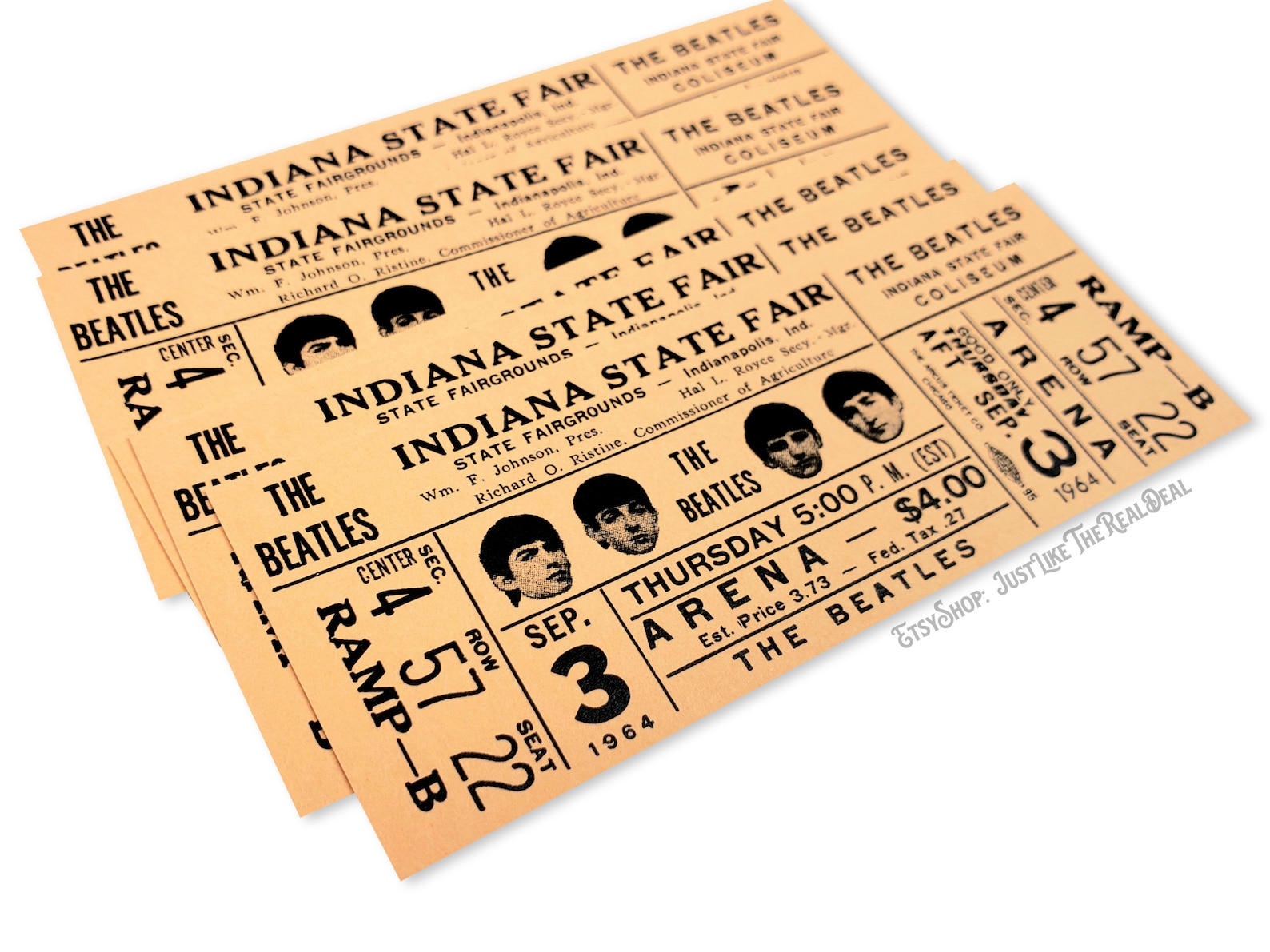The Beatles 1964 Concert Ticket Reproductions - Etsy
