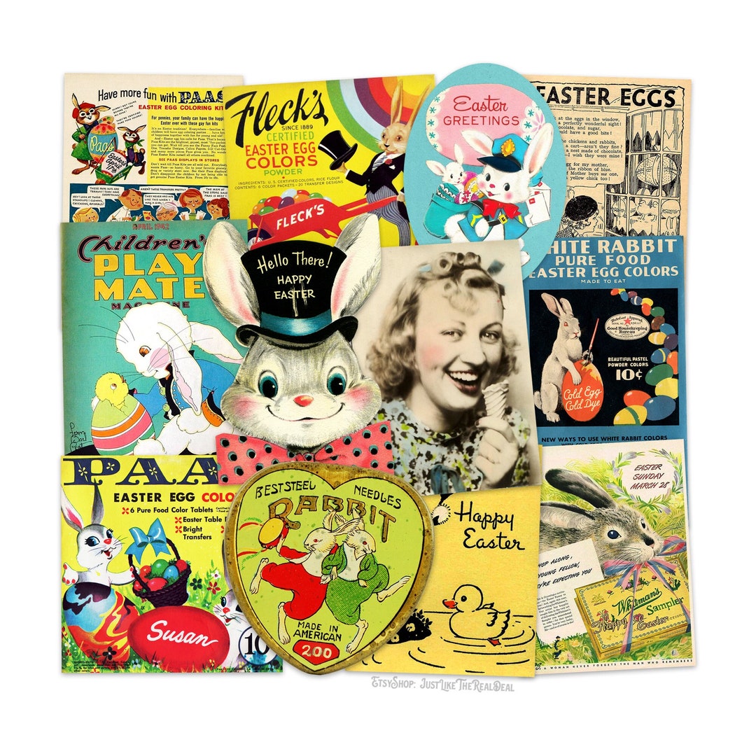 Vintage Easter Ephemera Paper Cut Outs Assortment, Printed Easter ...