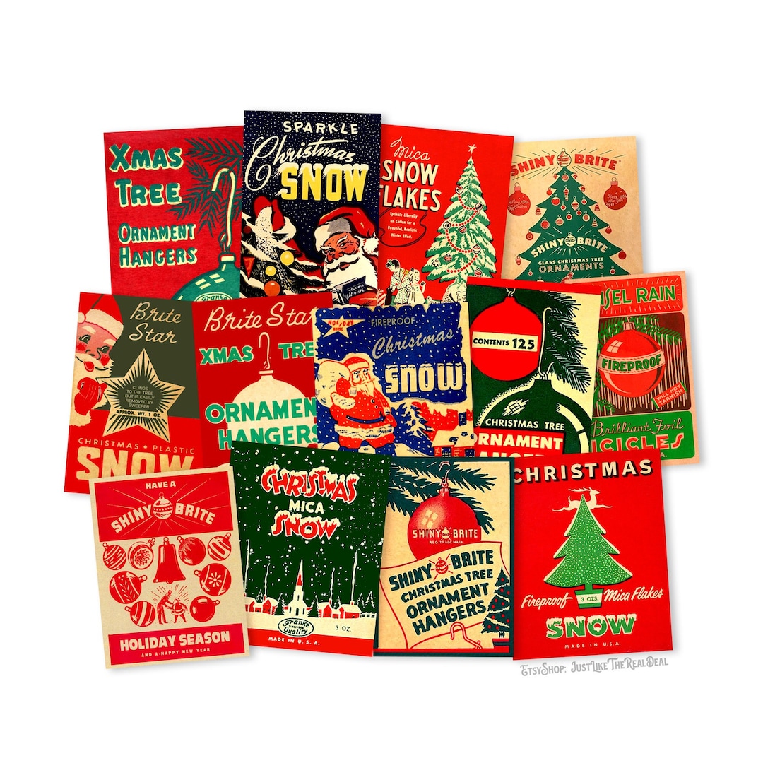 Vintage Christmas Box Covers Assortment Size of Cuts Vary From 2.75 ...