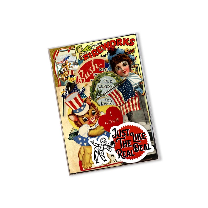 Vintage 4th of July Paper Die Cuts II, Printed Patriotic Paper ...
