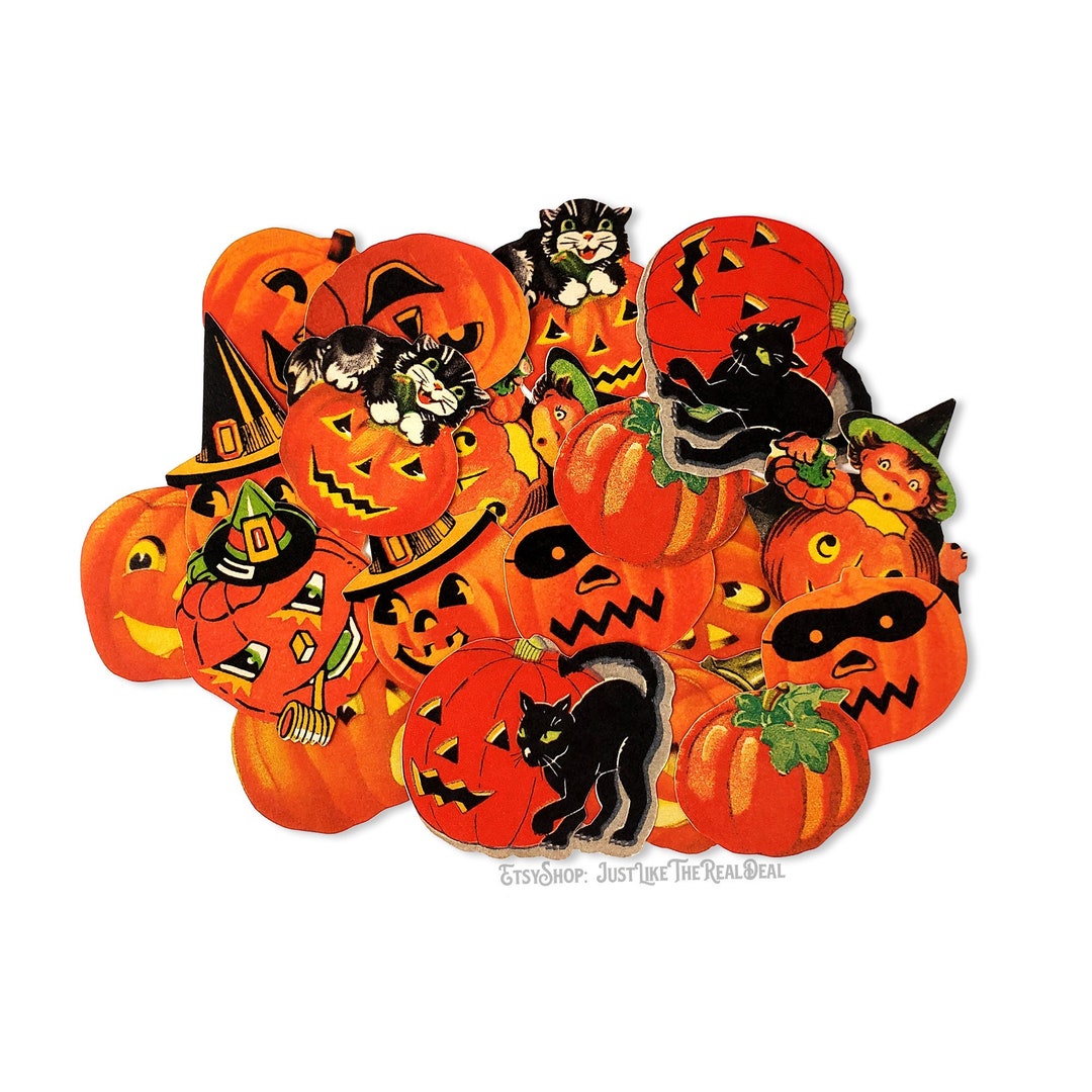 Vintage Halloween Seals Reproductions Not Gummed Size of Cuts Vary From ...