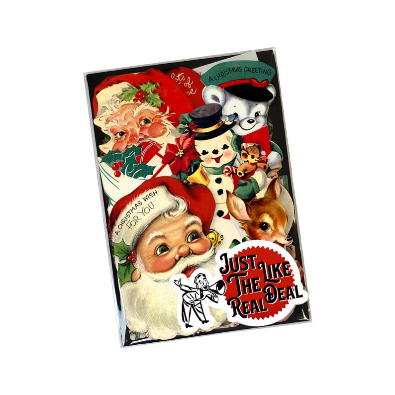 Vintage Christmas Paper Cuts 12 Piece, Printed Vintage Christmas Paper ...