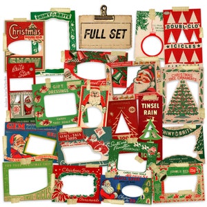 Vintage Christmas Box Cover Frames, Christmas Shadow Box Diorama Paper ...