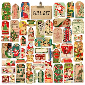 Vintage Christmas Tags and Tabs Assortment Paper Cuts, Printed ...