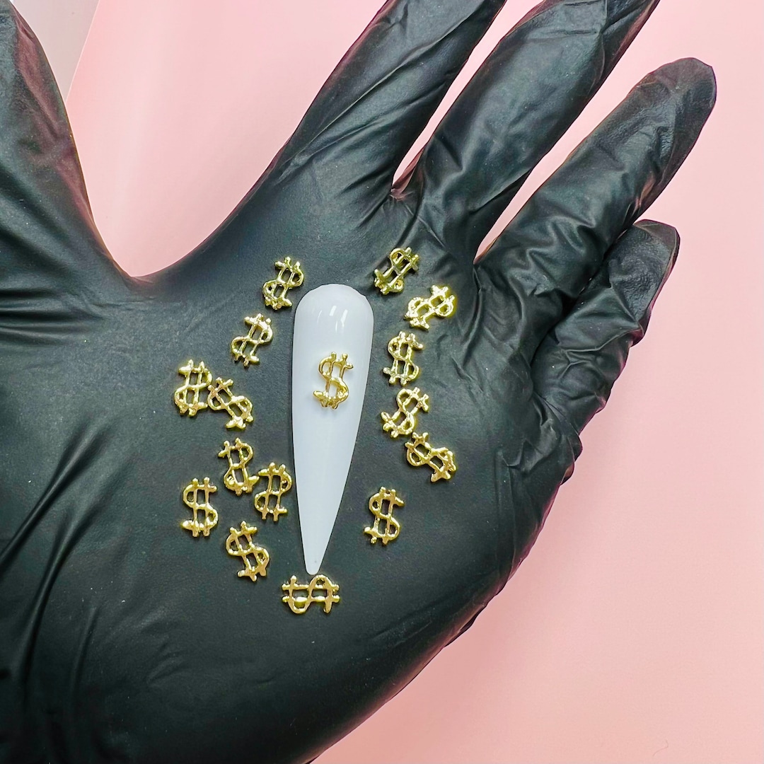 Dollar Sign Nail Charm Gold Color - Etsy