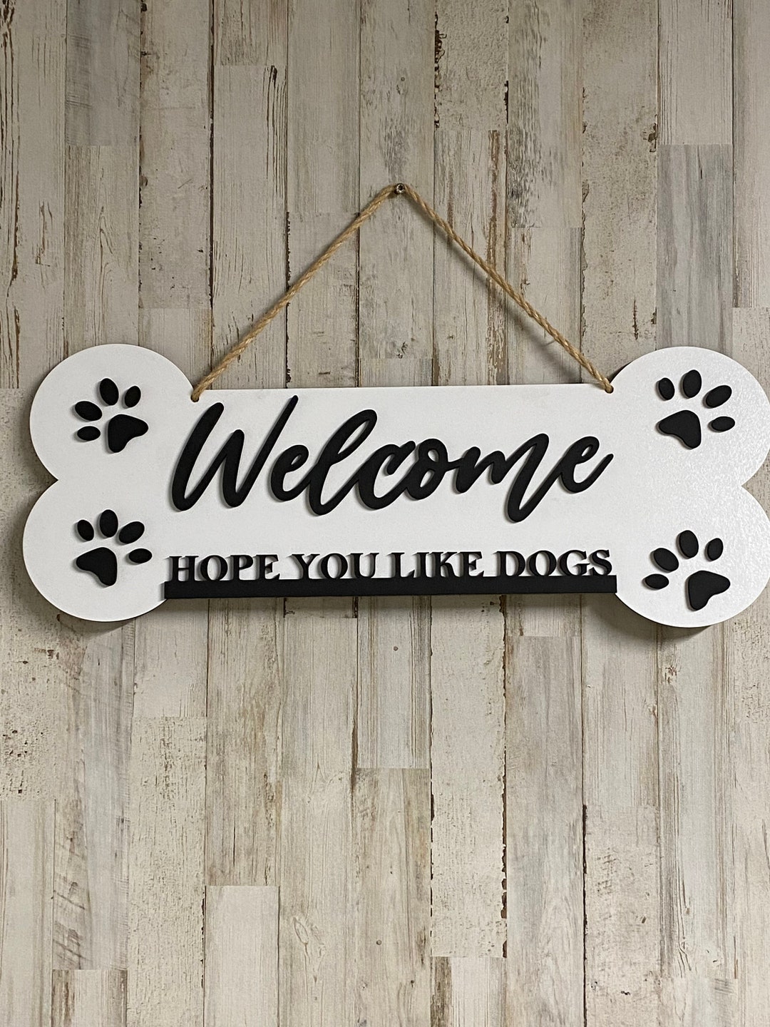 Dog Bone Welcome Sign - Etsy