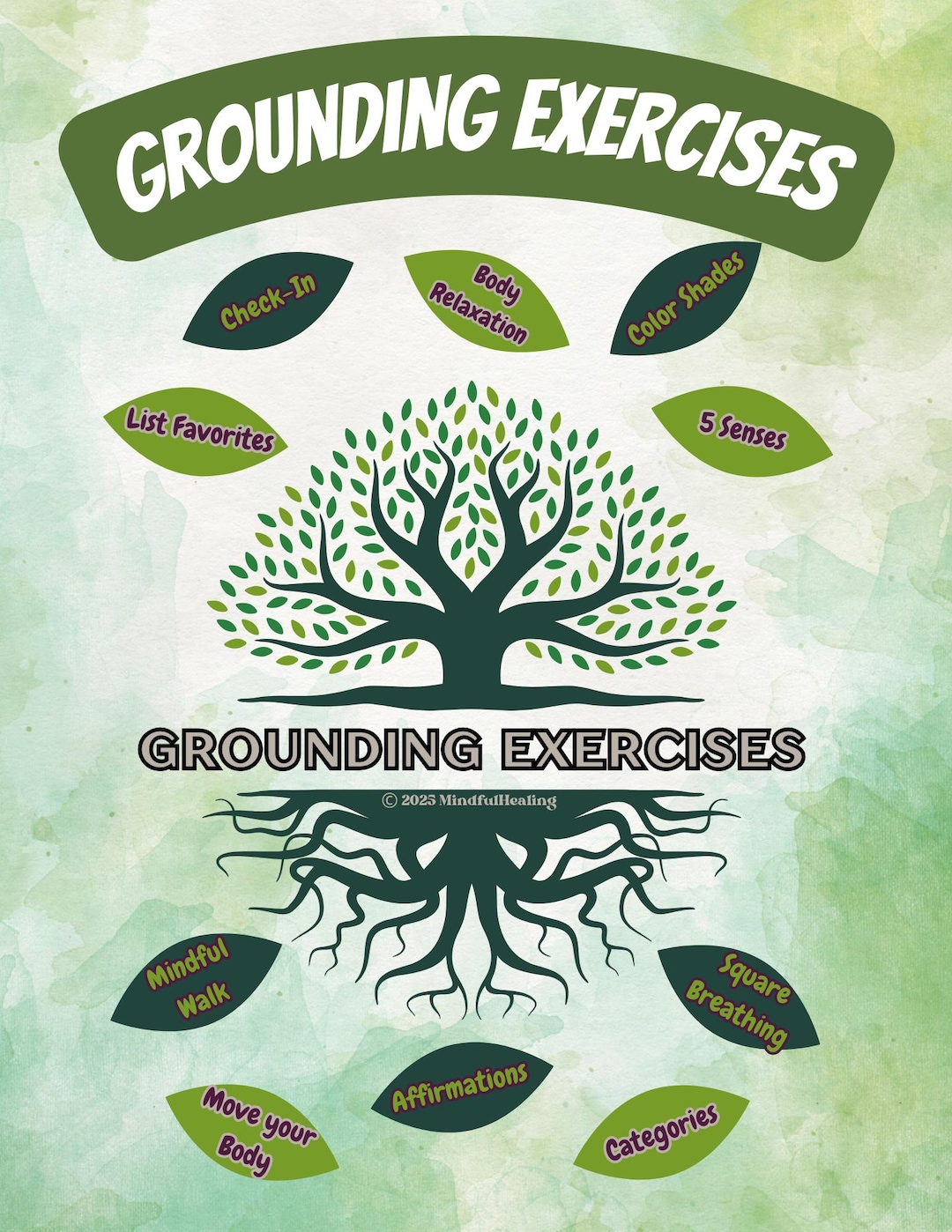 Grounding Exercises | Therapy Handouts | Worksheets | Digita Download ...