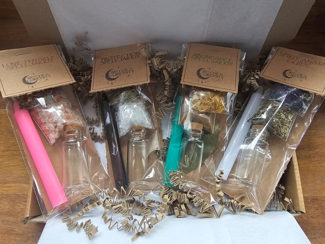 Spell Jar Set Gift Box Spell Kit Spellcraft Spirit Animal Pagan ...