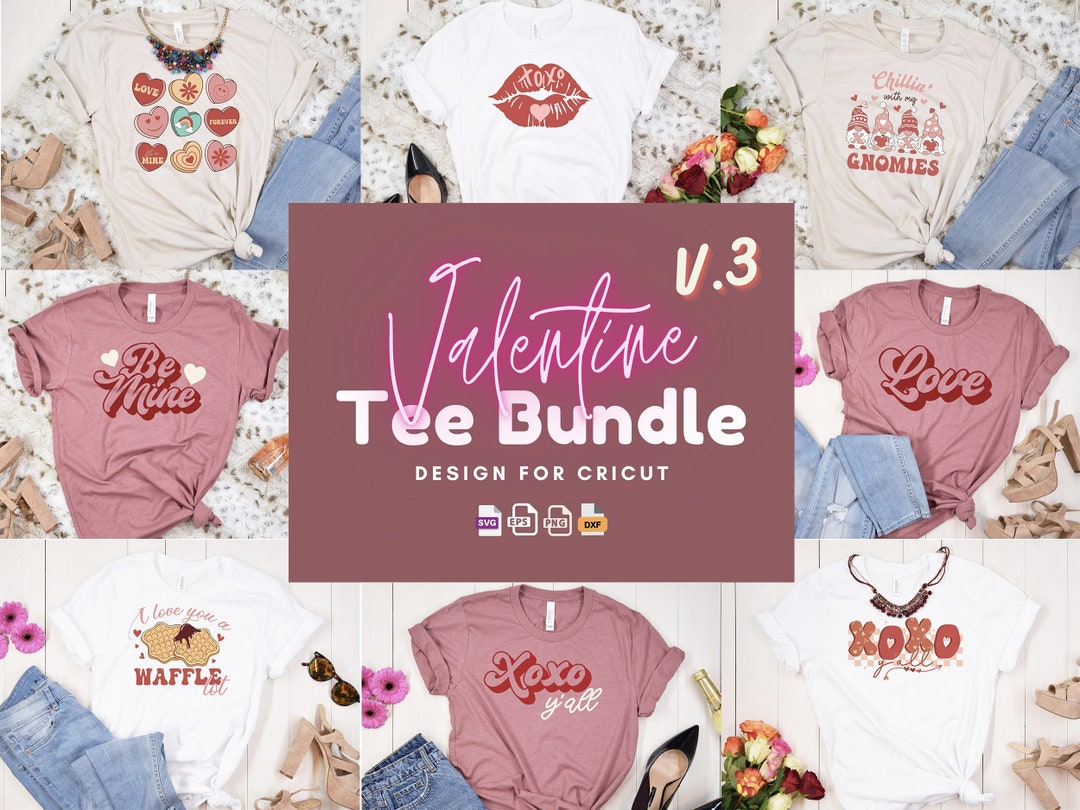 Cute Valentines Day SVG Bundle V.3 Valentine's T-shirt Designs SVG for ...