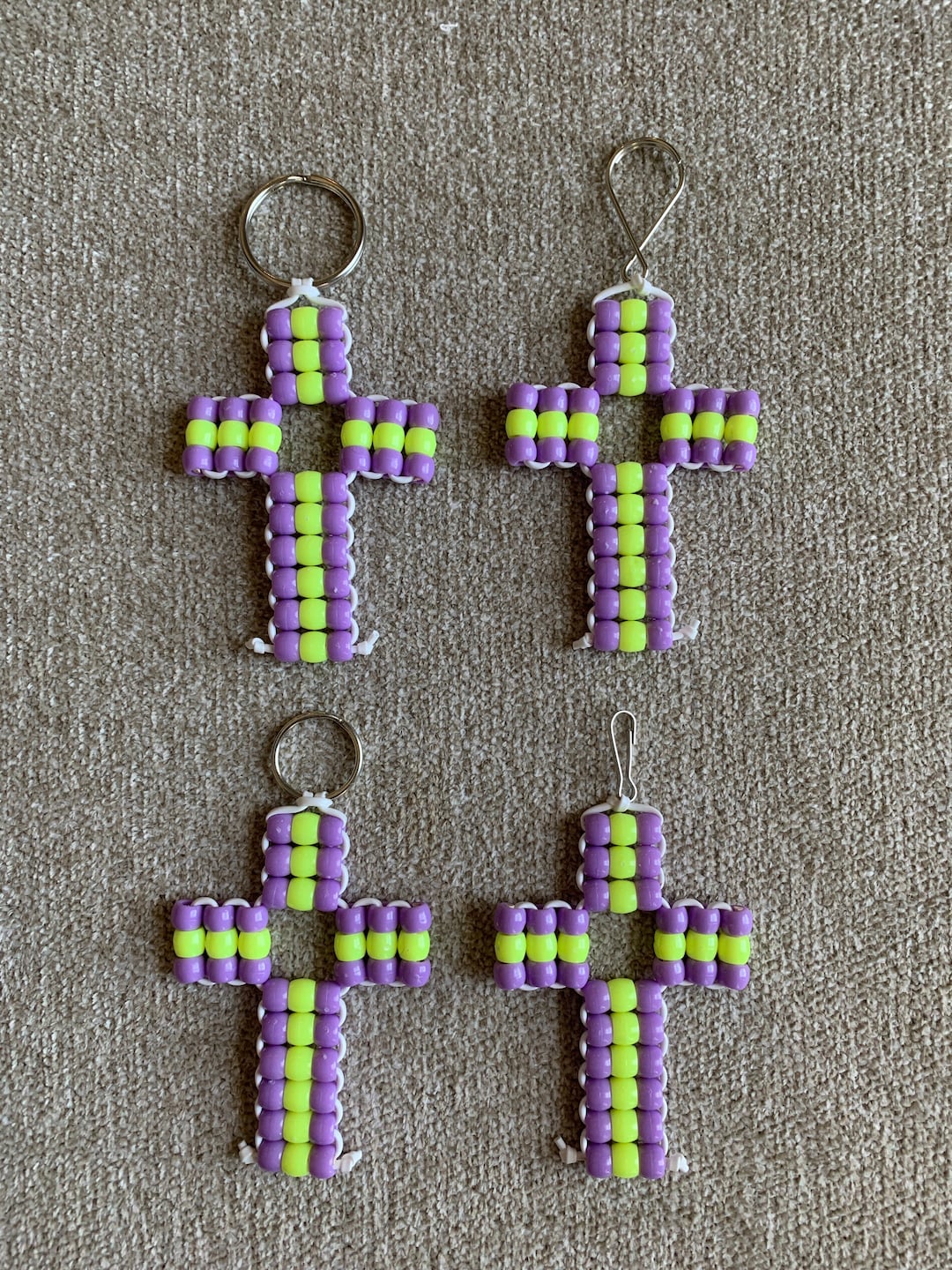 Cross Kandi Pony Bead Keychain - Etsy