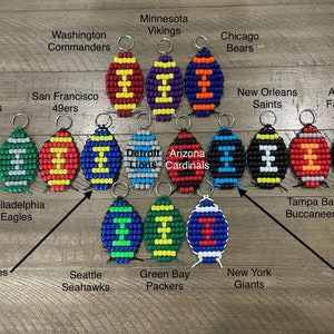 Pro Football Team Color Pony Bead Keychains/afc/nfc/sports - Etsy