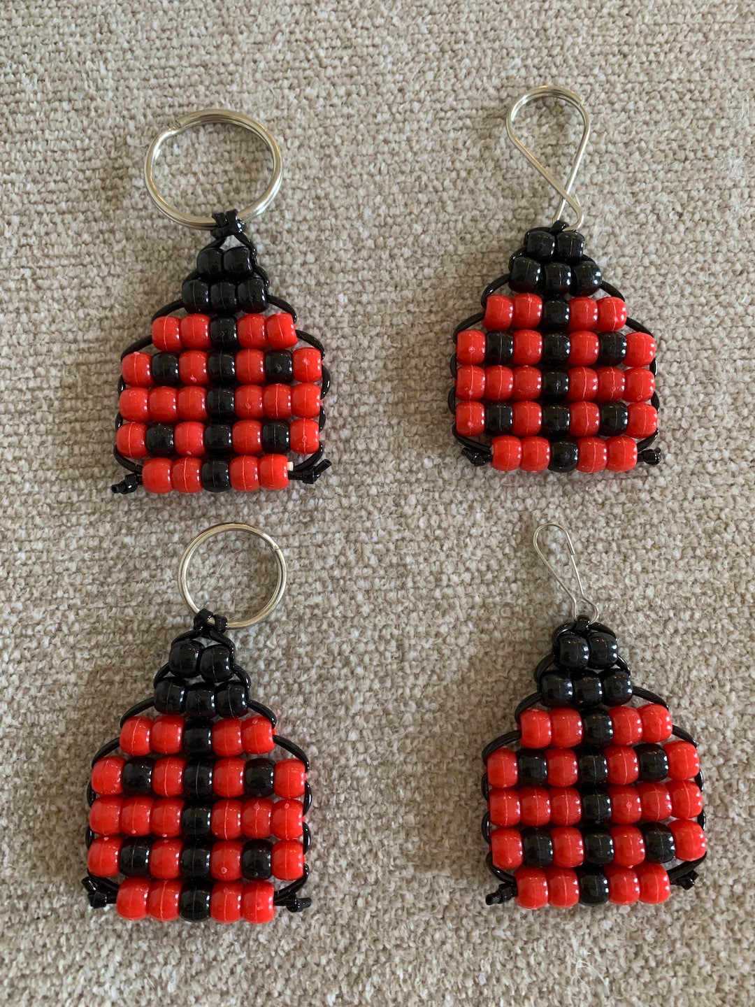 Ladybug Kandi Pony Bead Keychain - Etsy