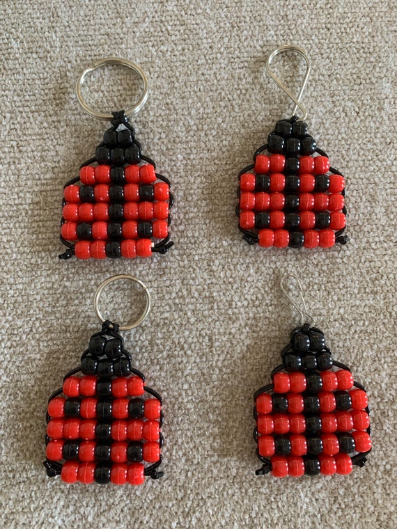 Ladybug Kandi Pony Bead Keychain | Etsy